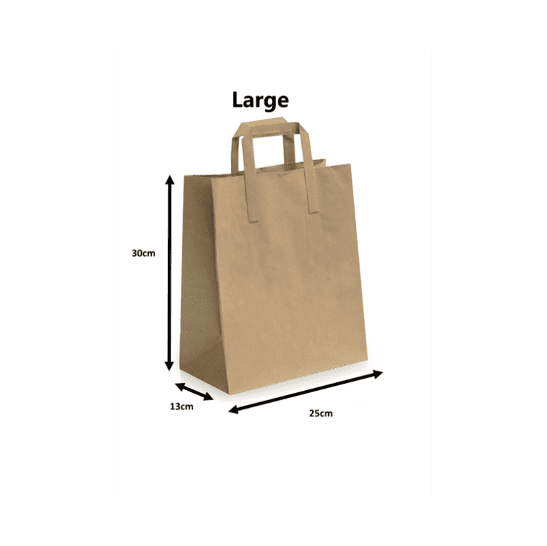 Paper Carrier Bags Brown with Handle - Large - ELC UK LTD
