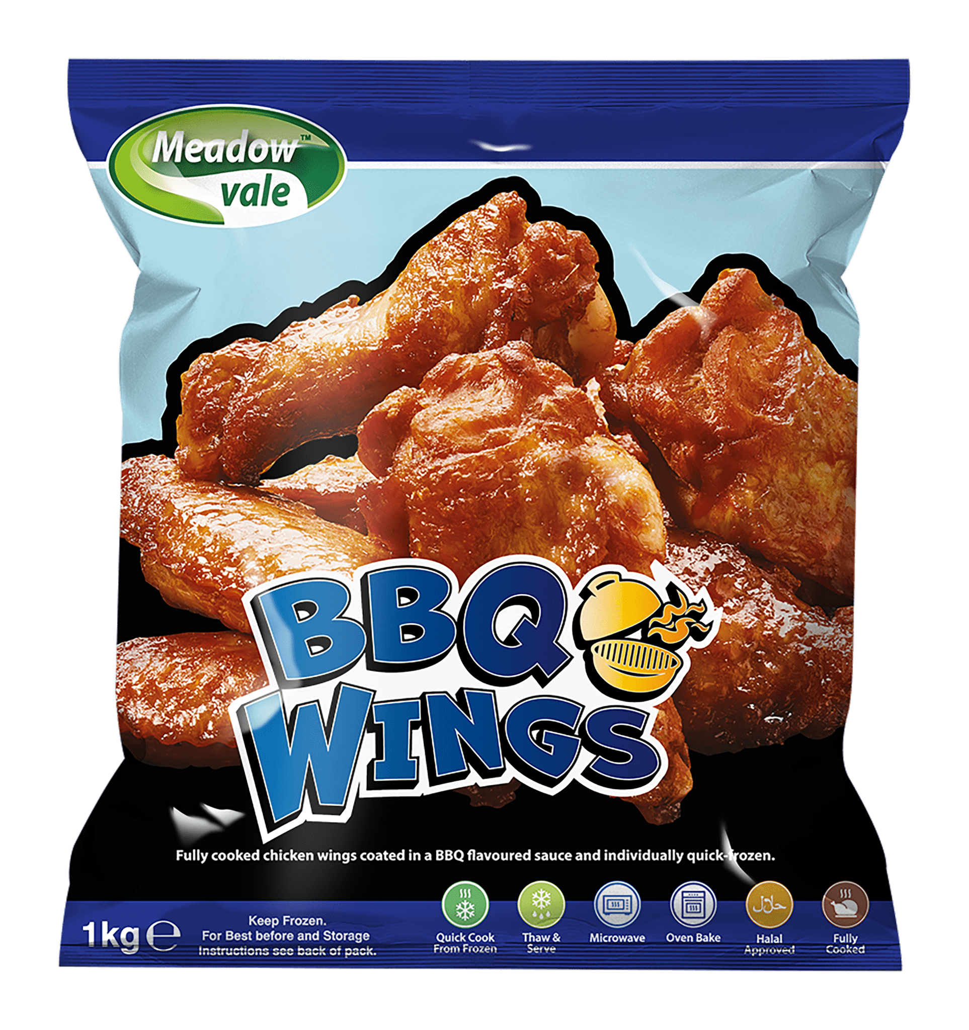 Meadowvale BBQ Chicken Wings 3 x 1kg BOX - ELC UK LTD